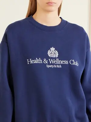 Sporty & Rich Logo-embroidered Cotton-jersey Sweatshirt