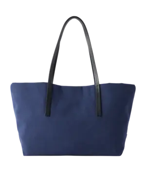KALLMEYER KALLMEYER 'Driving' Leather-Trimmed Canvas Tote Blue