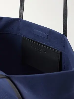 KALLMEYER Driving' Leather-trimmed Canvas Tote - Blue