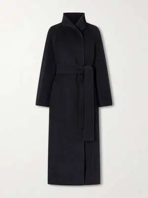 Khaite Romare Belted Wool Long Coat - Black