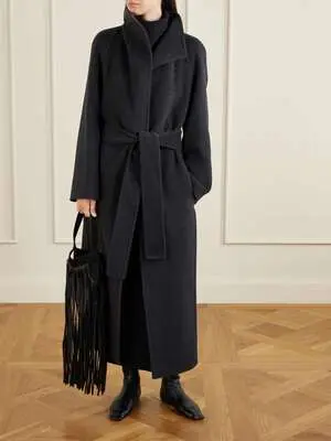 Khaite Romare Belted Wool Long Coat