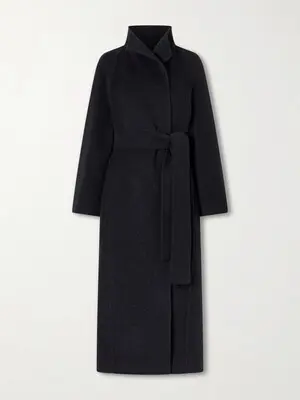 Khaite Belted Wool Long Coat - Black