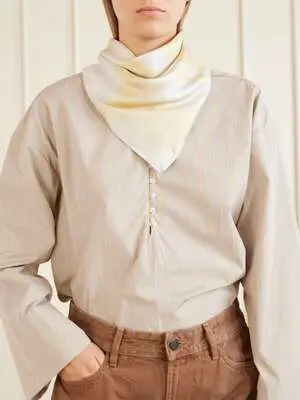 KALLMEYER Oil Moire Printed Silk-twill Scarf