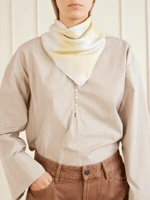 KALLMEYER Oil Moire Printed Silk-twill Scarf