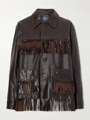 Polo Ralph Lauren Fringed Leather Jacket - Brown