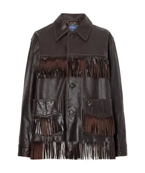 Polo Ralph Lauren Leather Fringe Jacket - Brown