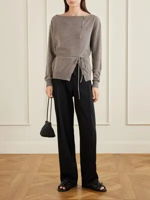 ST. AGNI Pleated Wool Wide-leg Pants