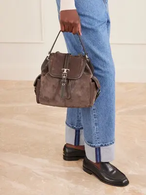 TOD'S Suede Shoulder Bag - Brown