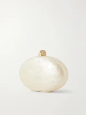 Cult Gaia Eviana Marble-effect Clutch - Neutrals