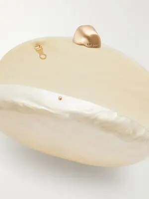 Cult Gaia Eviana Marble-effect Clutch - Neutrals