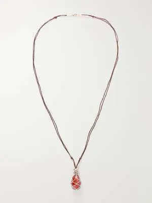 ROXANNE ASSOULIN The Net Stone Carnelian Pendant Necklace - Red
