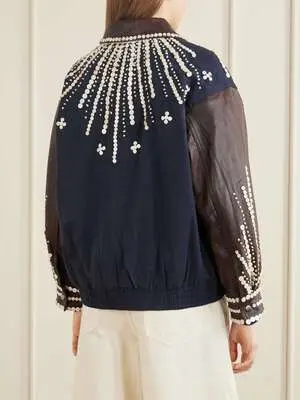 Sea Georgie Button-embellished Cotton-canvas And Leather Jacket