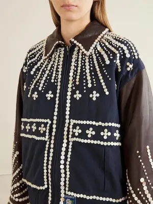 Sea Georgie Embellished Cotton-canvas And Leather Jacket