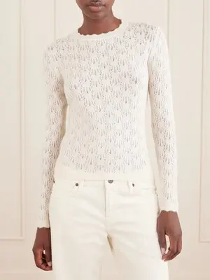 MARANT ETOILE Obeline Wool-blend Crochet Sweater - Neutrals