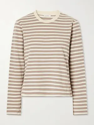 KALLMEYER Wynn Striped Cotton-jersey T-shirt - Orange