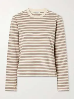 KALLMEYER Wynn Striped Cotton-jersey T-shirt - Peach