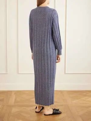 THE ELDER STATESMAN Ribbed Cashmere Maxi Dress