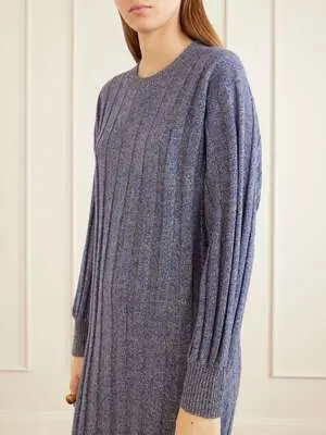 THE ELDER STATESMAN Ribbed Cashmere Maxi Dress