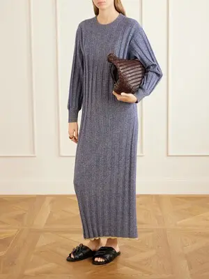 THE ELDER STATESMAN Ribbed Cashmere Maxi Dress