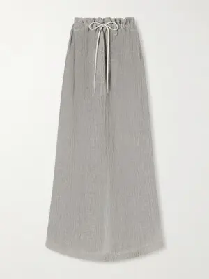 KALLMEYER Regina Linen-blend Gauze Midi Skirt - Gray