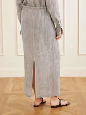 KALLMEYER Regina Linen-blend Gauze Midi Skirt