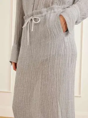 KALLMEYER Regina Linen-blend Gauze Midi Skirt