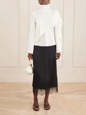 RÓHE Silk Twill Blouse With Attached Foulard Detail