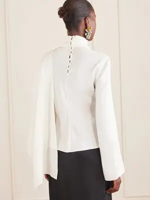 RÓHE Silk Twill Blouse With Attached Foulard Detail