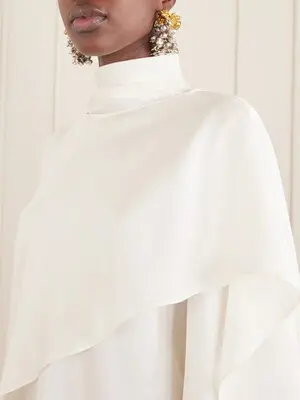RÓHE Silk Twill Blouse With Attached Foulard Detail
