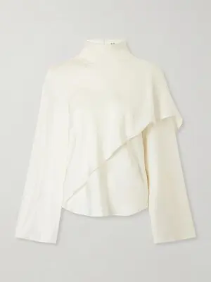 RÓHE RÓHE Silk Twill Blouse With Attached Foulard Detail Neutrals