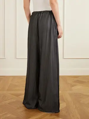 KALLMEYER Cairo Striped Silk And Cotton-poplin Wide-leg Pants