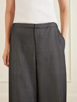 KALLMEYER Cairo Striped Silk And Cotton-poplin Wide-leg Pants