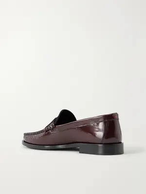 AeydĒ Terry Patent-leather Penny Loafers