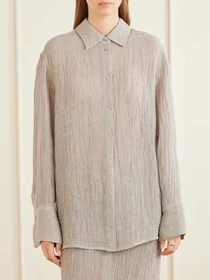 KALLMEYER Mollie Linen-blend Shirt - Gray