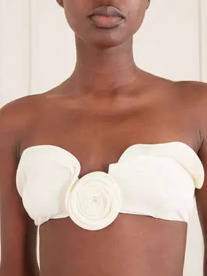 Magda Butrym Appliquéd Stretch-jersey Bikini Top