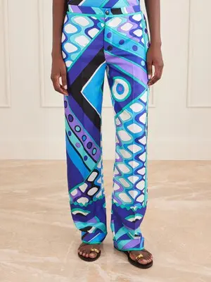 Emilio Pucci Printed Silk-twill Wide-leg Pants