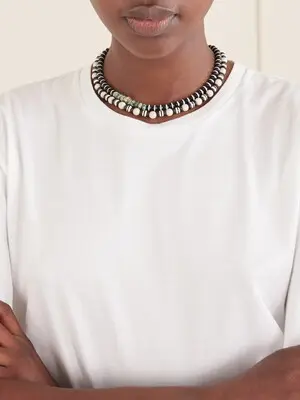 ROXANNE ASSOULIN Agate And Coconut Shell Beaded Necklaces