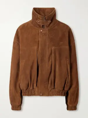Magda Butrym Suede Biker Jacket - Dark Brown