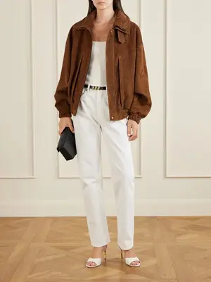 Magda Butrym Suede Biker Jacket