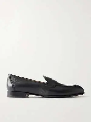 Brioni Leather Penny Loafers - Black