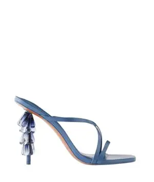 Cult Gaia Sage 90 Bead-embellished Leather Sandals - Blue