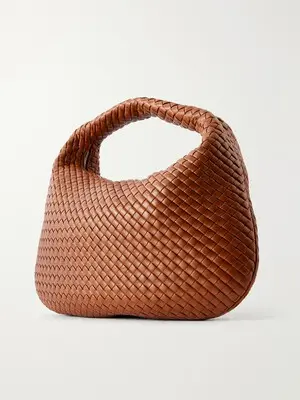 Bottega Veneta Maxi Veneta Intrecciato Leather Shoulder Bag - Brown