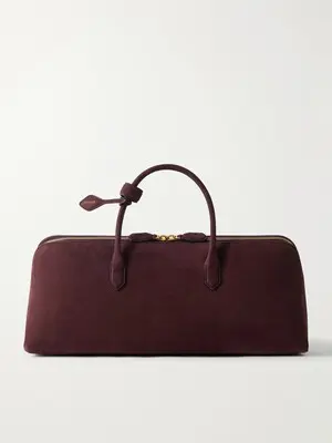 Alaïa Delta Medium Suede Tote - Burgundy