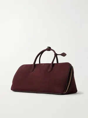 Alaïa Delta Medium Suede Tote - Burgundy