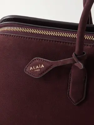 Alaïa Delta Medium Suede Tote - Burgundy