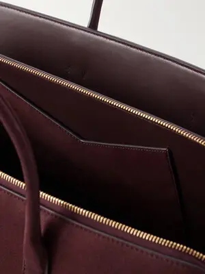 Alaïa Delta Medium Suede Tote - Burgundy