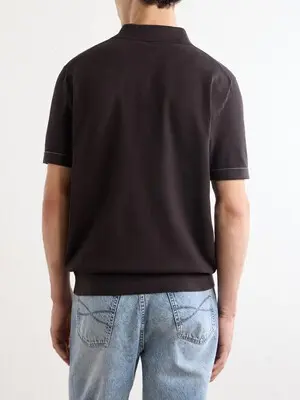 Brioni Cotton-piqué Polo Shirt - Brown