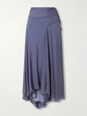 KALLMEYER Alyse Silk-chiffon Midi Dress - Blue