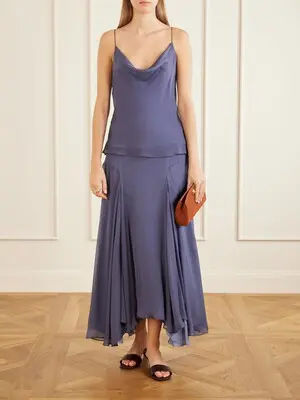 KALLMEYER Alyse Silk-chiffon Midi Skirt