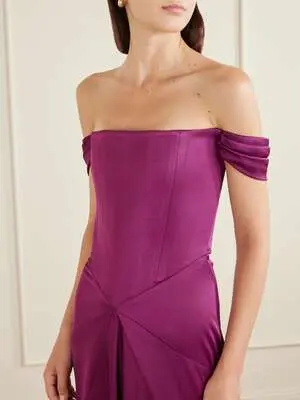 Alex Perry Satin Off-the-shoulder Gown